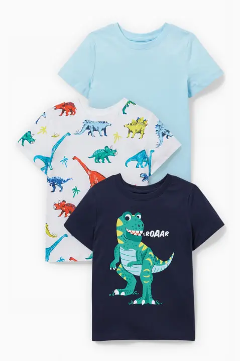 C&A Majica za dečake Dino, 3 komada, Multicolor