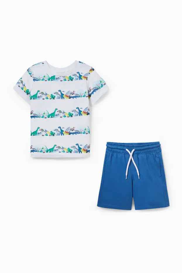 C&A Komplet za dečake šorc i majica, Plavo-beli