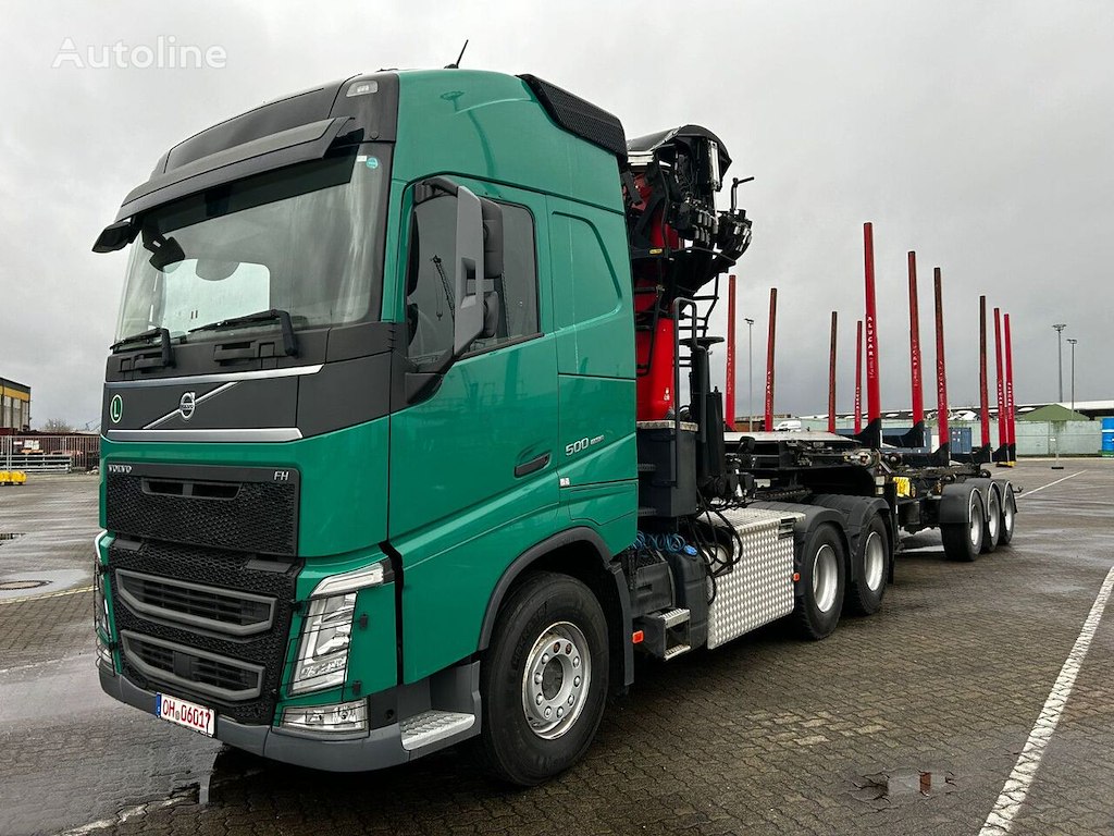 Volvo FH500 kamion za prevoz drva + šumarska prikolica