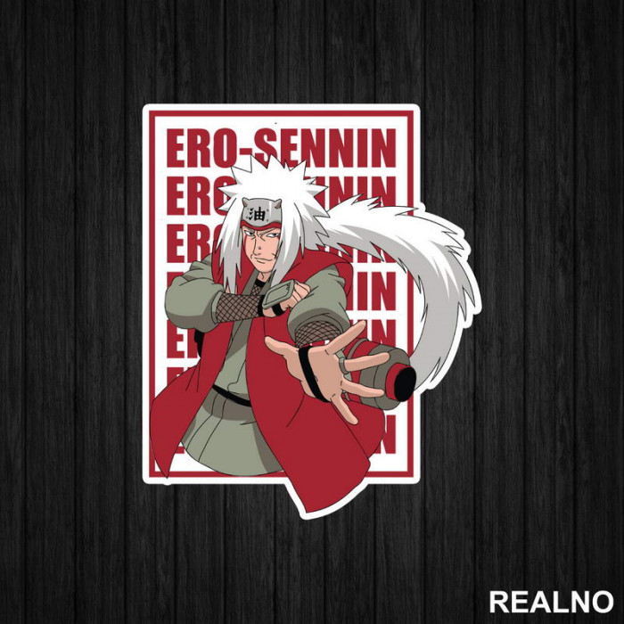 ERO SENNIN - JIRAIYA - RED - NARUTO - NALEPNICA