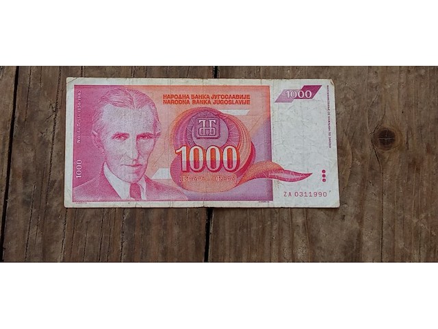 ZA ZAMENSKA 1000 DINARA 1992