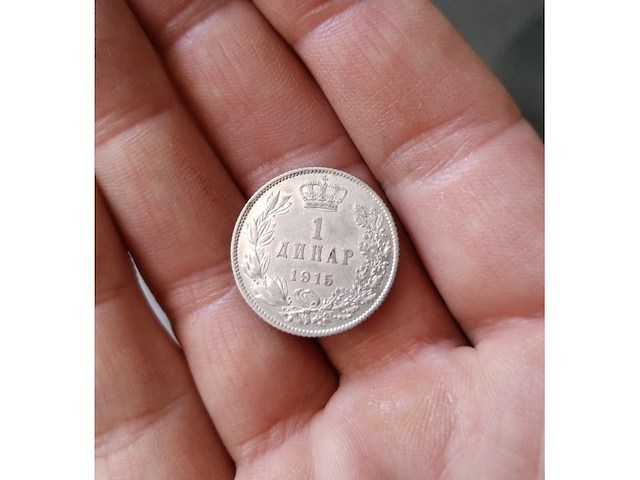 Kraljevina Srbija 1 dinar 1915. srebro