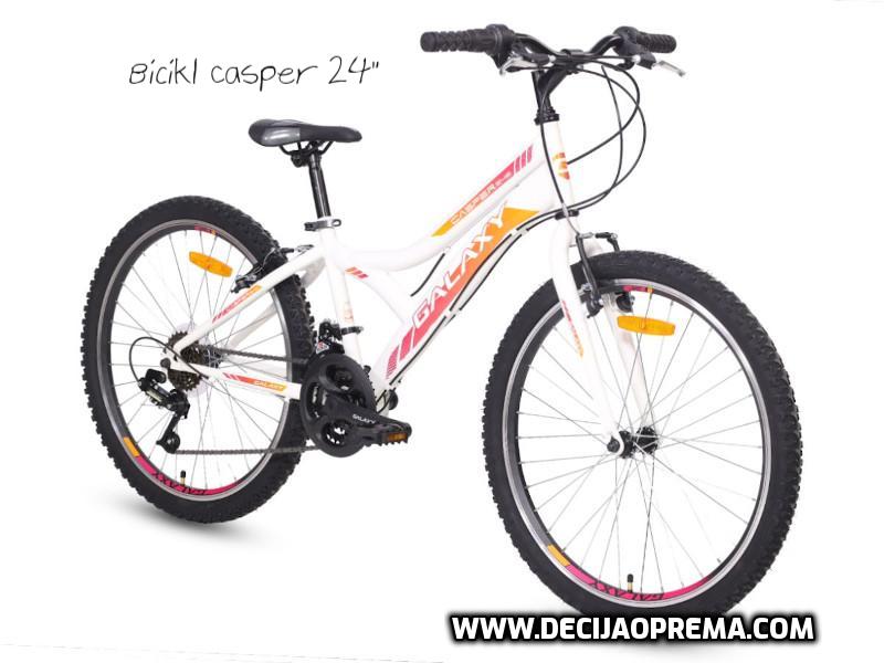 Bicikl Galaxy Casper 240 24″/18 za decu belo roza