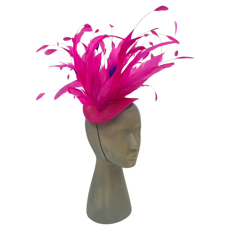 PINK FEATHER FASCINATOR