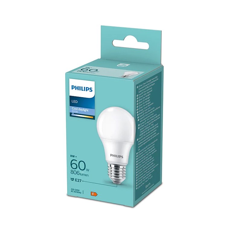 LED SIJALICA 8W(60W) A60 E27 CDL FR ND 1PF/6, 929002306496, PHILIPS