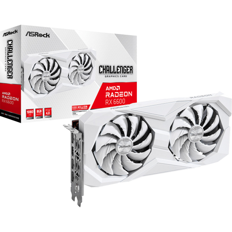 SVGA Asrock Radeon RX6600 Challenger W 8GB GDDR6 White, RX6600 CLW 8G