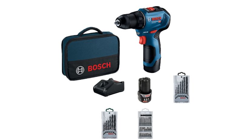 Bosch AKUMULATORSKA BUŠILICA - ODVRTAČ GSR 12V-30 + 39-delni set pribora (06019G9001)