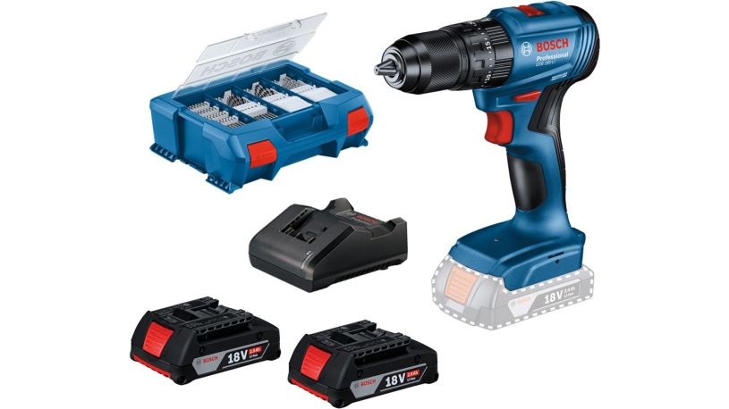 Bosch AKUMULATORSKA VIBRACIONA BUŠILICA - ODVRTAČ GSB 185-Li; 18V; 2x2,0Ah + 82-delni set pribora u koferu (0615990N2P)