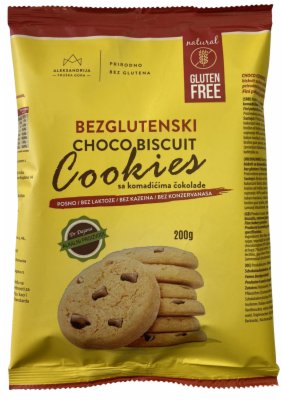 KEKS BEZ GLUTENA SA COKOLADOM COOKIES IN 200G
KEKS BEZ GLUTENA SA COKOLADOM COOKIES IN 200G