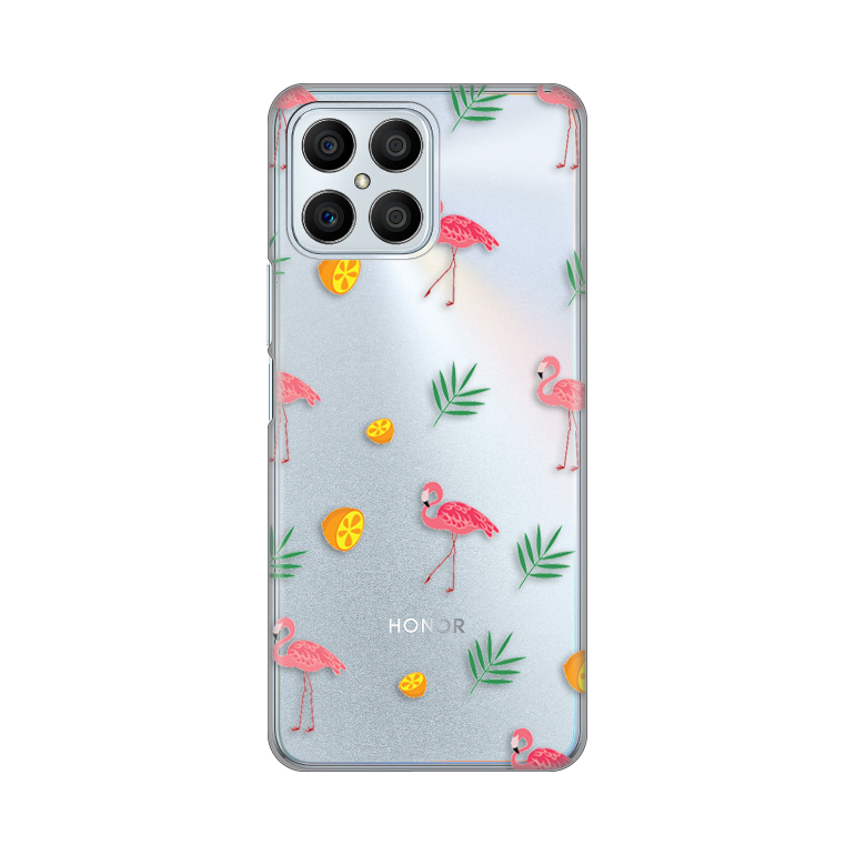 Silikonska futrola print Skin za Huawei Honor X8 Flamingos