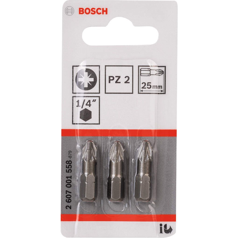 Bosch – Bit odvrtača ekstra-tvrdi PZ 2, 25 mm, 3 kom. – 2607001558