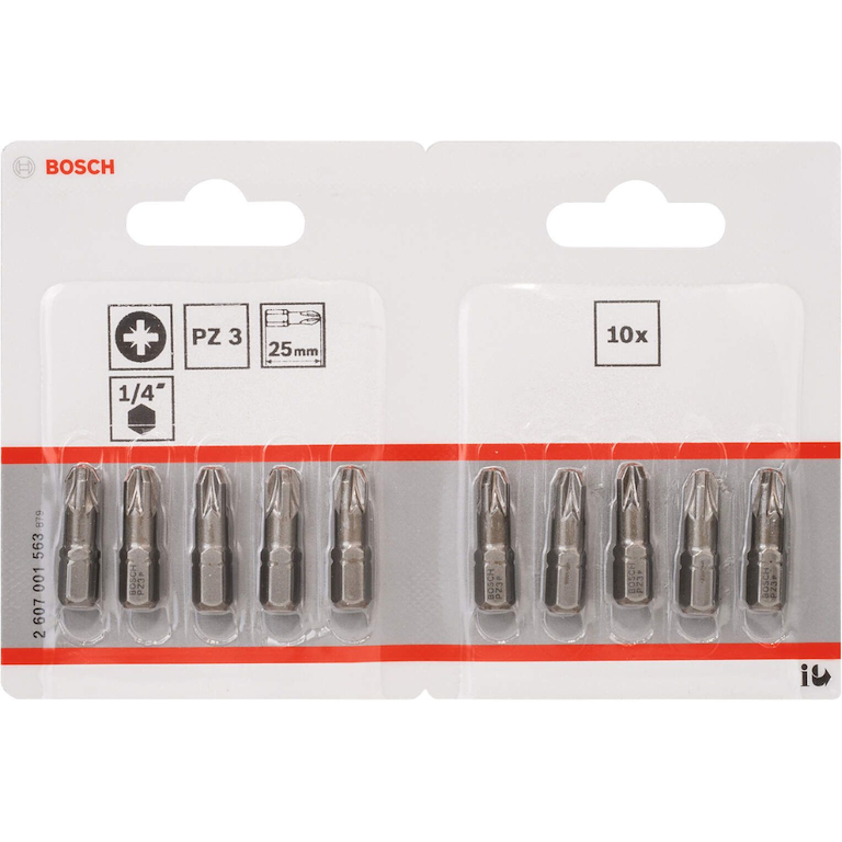 Bosch – Bit odvrtača ekstra-tvrdi PZ 3, 25 mm, 10 kom. – 2607001563