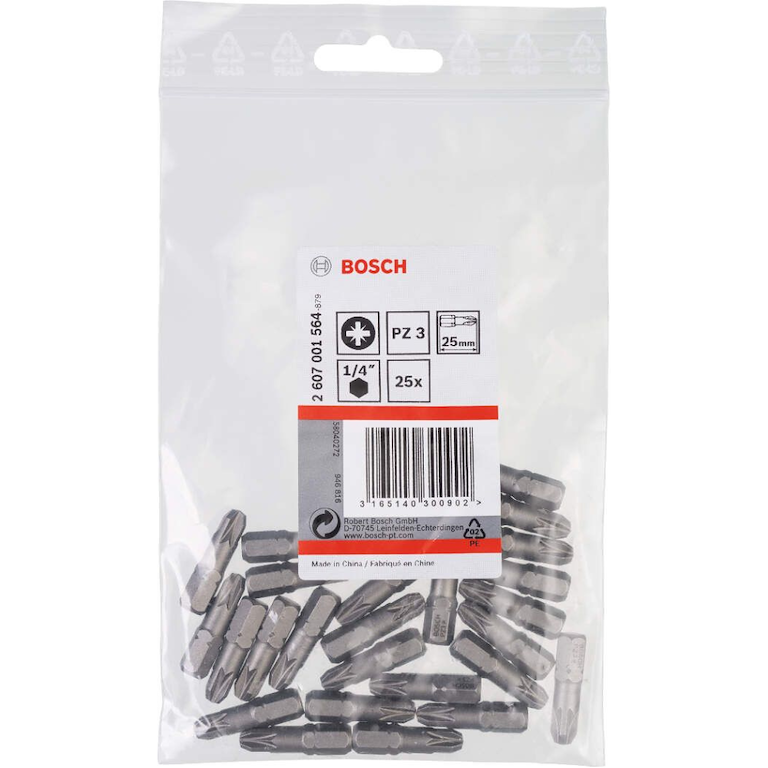 Bosch – Bit odvrtača ekstra-tvrdi PZ 3, 25 mm, 25 kom. – 2607001564