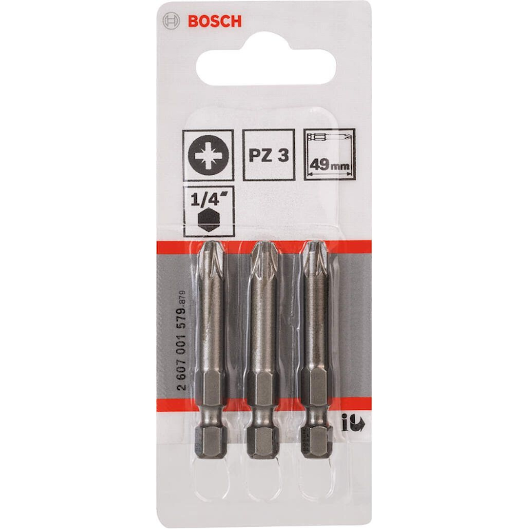 Bosch – Bit odvrtača ekstra-tvrdi PZ 3, 49 mm, 3 kom. – 2607001579