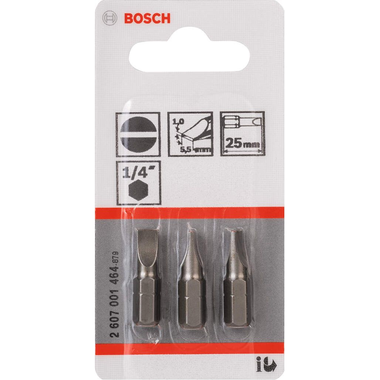 Bosch – Bit odvrtača ekstra-tvrdi S 1,0×5,5, 25 mm, 3 kom – 2607001464