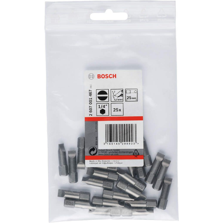 Bosch – Bit odvrtača ekstra-tvrdi S 1,2×6,5, 25 mm, 25 kom.- 2607001467