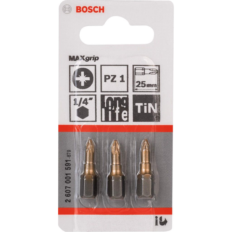 Bosch – Bit odvrtača Max Grip PZ 1, 25 mm, 3 kom. – 2607001591