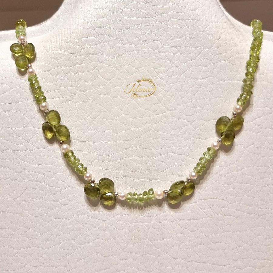 1620 Ogrlica peridoti i biseri