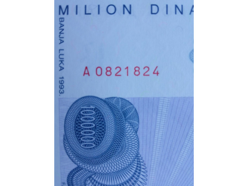 Republika Srpska 1.000.000 dinara,1993 god.UNC