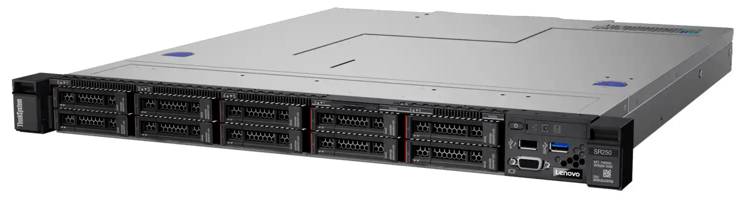 Server Lenovo ThinkSystem SR250 Xeon E-2224 4C/UDIMM 32GB/SSD 480GB/3.5x4/XClarity Enterpris/300w +