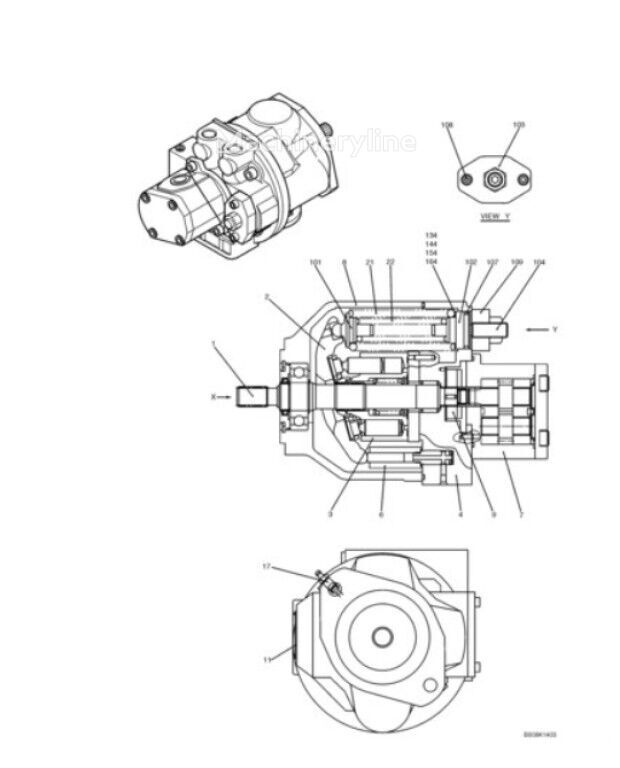 Case PH10V00015F1 hidraulična pumpa za New Holland E50B E50BSR E55BX bagera