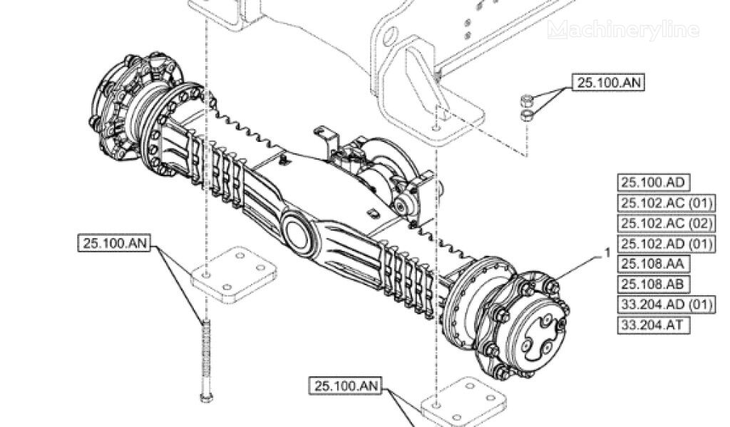 Case 48028530 48028530 osovina za New Holland W50C W60C W70C W80C prednjeg utovarivača