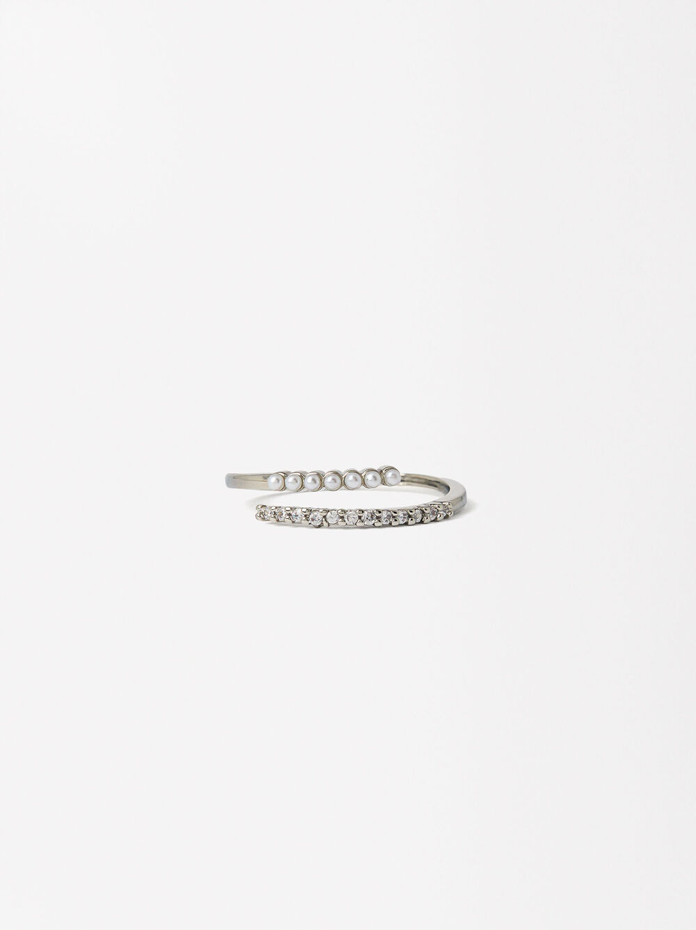 Crossed Zirconia Ring