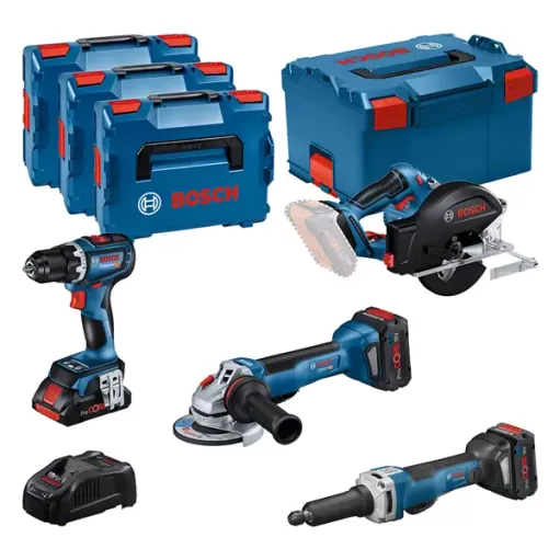 Bosch Akumulatorski set GSR 18V-90C + GWS 18V-15 PSC + GKM 18V-50 + GGS 18V-23 PLC + 1x4,0Ah + 2x5,5Ah + GAL 1880CV, 0615990N3A