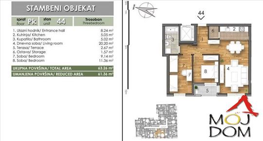 Novi Sad, Bulevar, Stan, 3.0, 61m2