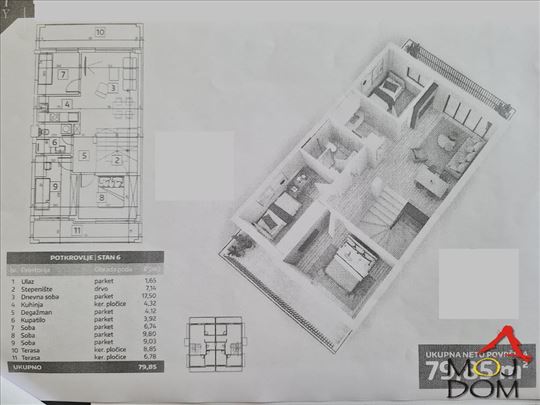 Petrovaradin, MiŠeluk, Stan, 3.0, 80m2