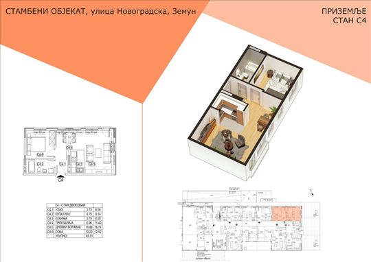 Zemun, Novogradska, 2.0 stan u novogradnji 47m2