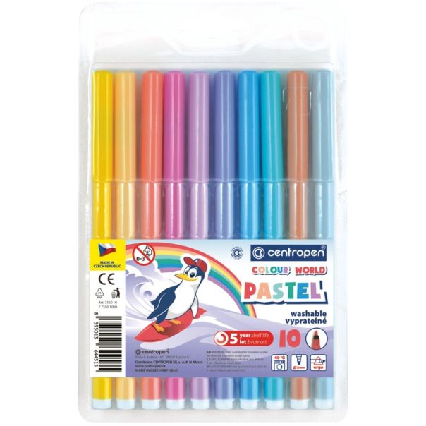 CENTROPEN Flomasteri Pastel 10 komada 7550/10