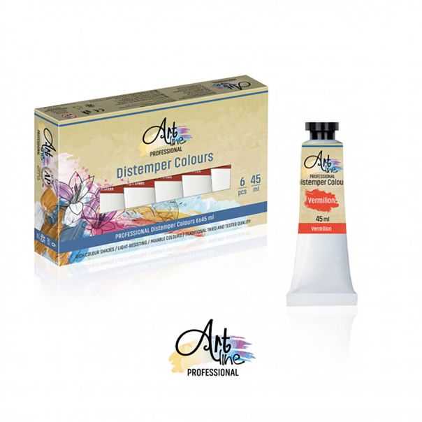 ARTLINE Tempera vermilion crvena 6kom 45ML