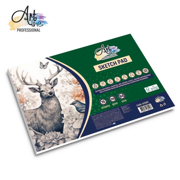 ARTLINE Blok za skiciranje B4 360x260mm 25L 200gsm Landscape Extra white