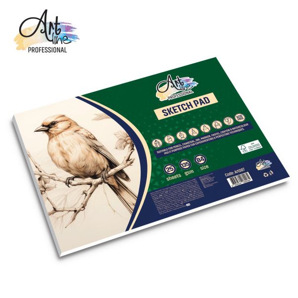 ARTLINE Blok za skiciranje B4 360x260mm 25L 135gsm Landscape Extra white