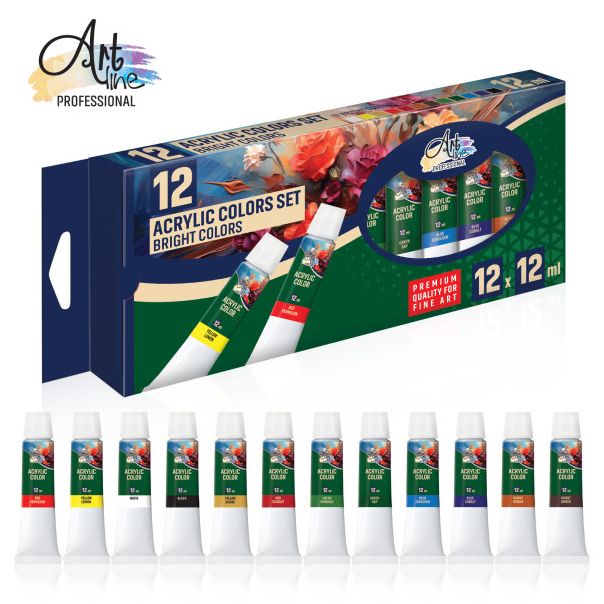 ARTLINE Set akrilnih boja 12ml 12 komada