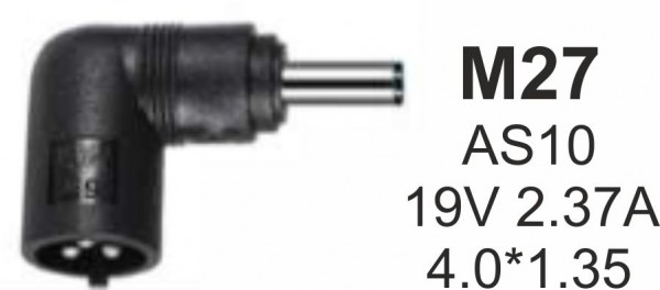 NPC-AS10 (M27) GEMBIRD KONEKTOR ZA PUNJAC 45W-19V-2.37A, 4.0×1.35MM