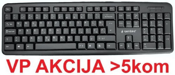 KB-U-103-YU ** GEMBIRD STANDARDNA TASTATURA SRB (YU) LAYOUT BLACK USB (404)