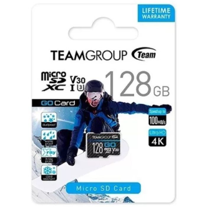 TeamGroup MICRO SDHC/SDXC 128GB GO UHS-I U3 V30, 90/50MB/s +SD Adapter TGUSDX128GU303