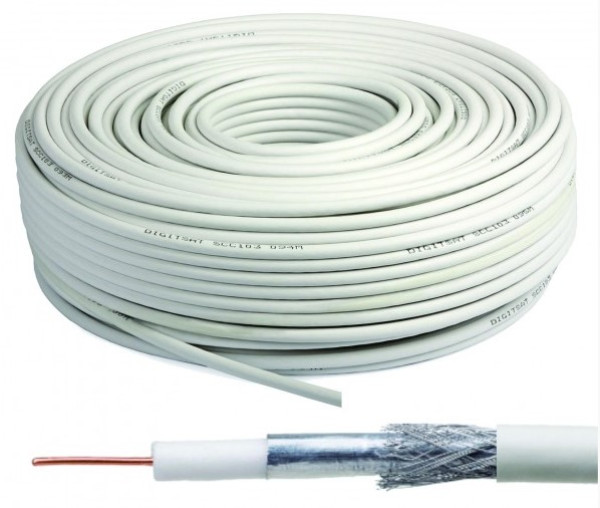 KABL-COAX-RG6/100 WHITE (X553) KOAKSIALNI KABL RG6 BEZ KONEKTORA, CONDUCTIVITY 18%,6.5MM,100M