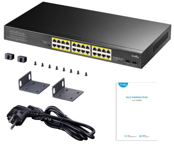 CUDY GS1028PS2 24-PORT GIGABIT POE+ SWITCH WITH 2 SFP PORTS 300W