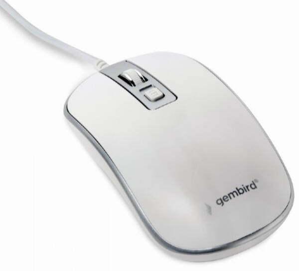MUS-4B-06-WS GEMBIRD OPTICKI MIS 800-1200DPI 4-BUTTON 99MM WHITE/SILVER USB