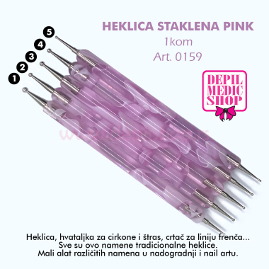 HEKLICA PINK STAKLENA 1kom Art. 159