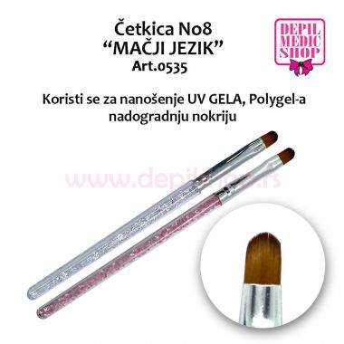 Četkica za gel MAČJI JEZIK No8 Art.0535