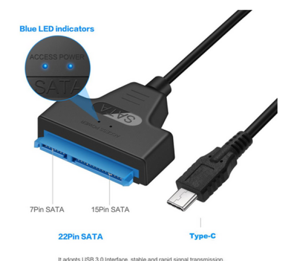 USB C NA SATA 22 PIN NAPOJNI KABL NKC-K022