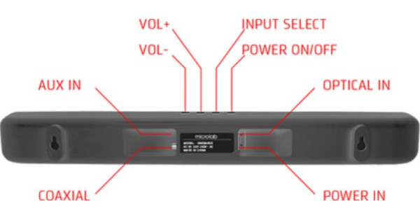 MICROLAB ONEBAR04 LED BLUETOOTH SPEAKER SOUNDBAR 2X20W, AUX, OPTICAL, COAXIAL, DALJINSKI, BLACK