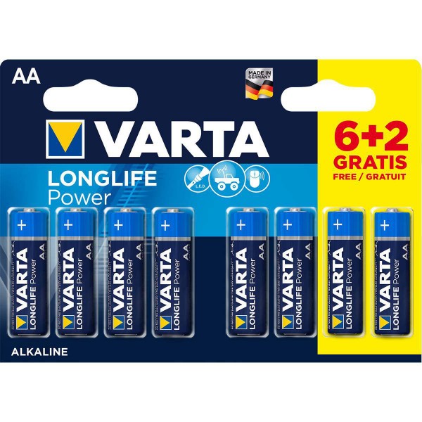 VARTA-4906SO AA 1.5V LR6 MN1500, PAK8 CK, ALKALNE BATERIJE LONGLIFE POWER