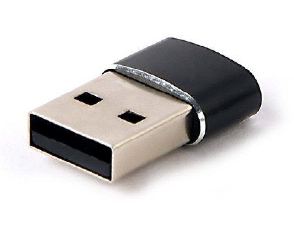 A-USB2-AMCF-02 GEMBIRD USB AM TO TYPE-C FEMALE ADAPTER, BLACK (ALT.CCP-USB3-AMCM-0M) FO