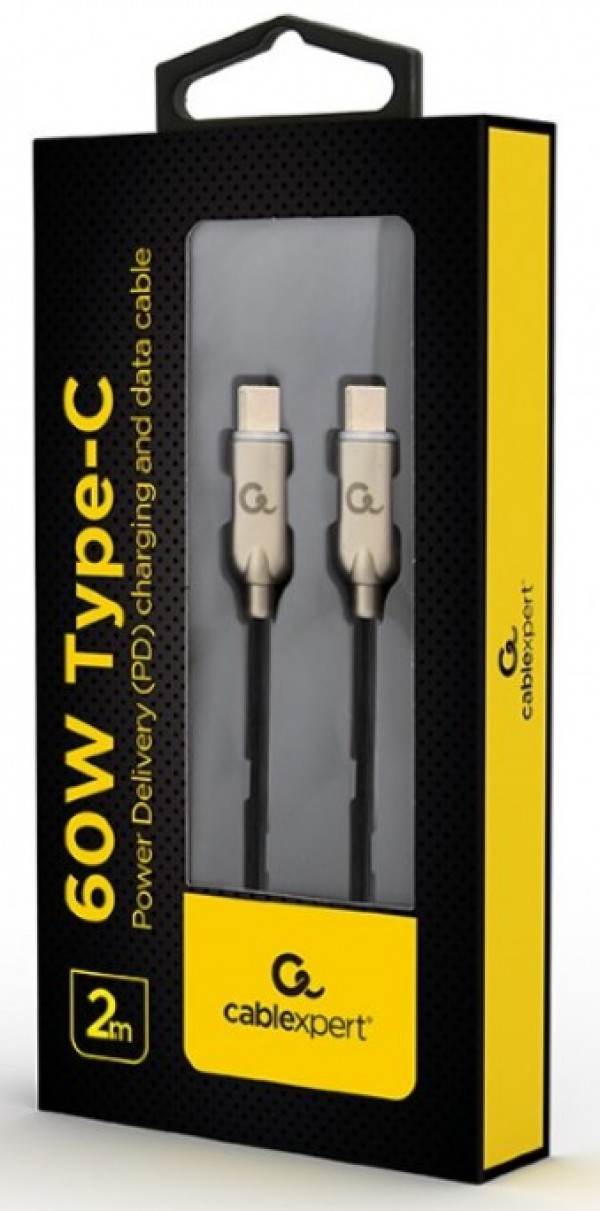 CC-USB2PD60-CMCM-2M GEMBIRD 60W USB 2.0 TYPE-C TO TYPE-C CABLE (AM/CM), 60W, 2M