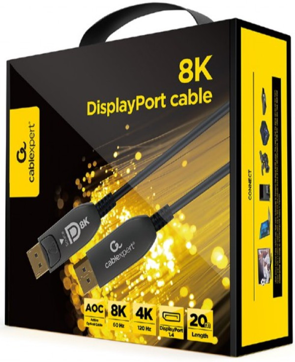 CC-DP8K-AOC-20M GEMBIRD ACTIVE OPTICAL CABLES (AOC) DISPLAYPORT V.1.4 (8K@60HZ/4K@120HZ) 20M